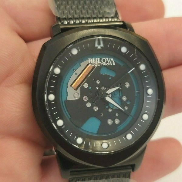 BULOVA Accutron II Alpha *Rare*Black 98A136 Watch Ultra High Frequency ...
