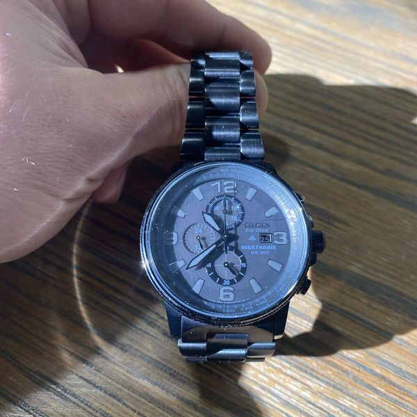 Citizen CA0295-58E Men's Black Nighthawk Chronograph Eco-Drive Watch ...