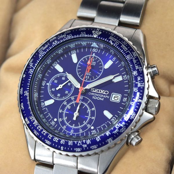 New Battery SEIKO Flightmaster Pilot 7T92-0CF0 SND255PC Blue Quartz ...
