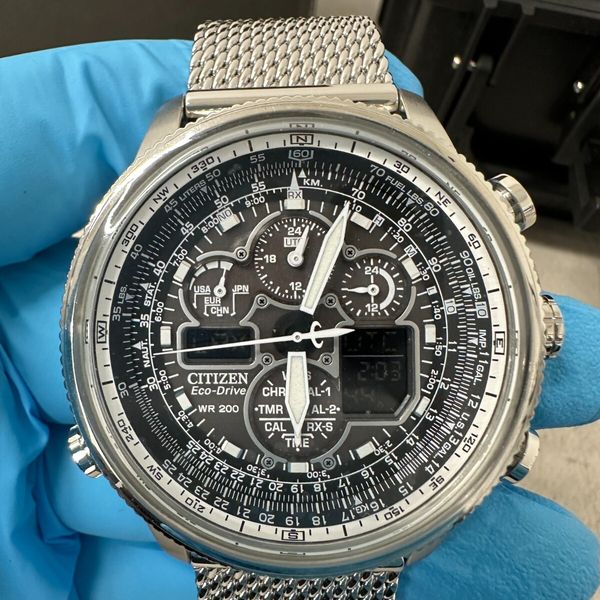 Citizen Navihawk Promaster AT Eco-Drive JY8030-83E Silver Steel Watch ...