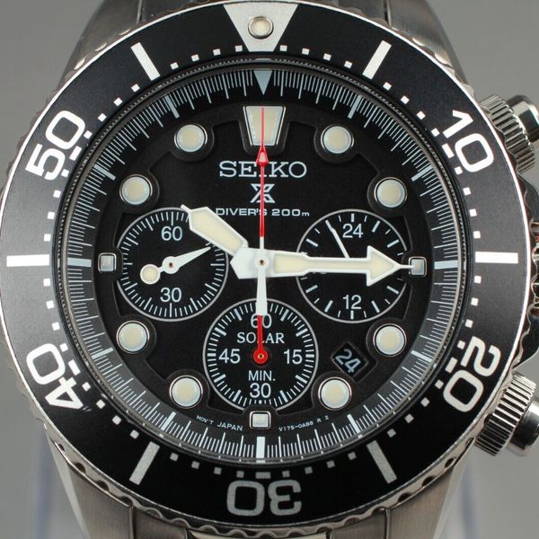 *NEAR MINT w/Papers* SEIKO Prospex V175-0AD0 AIR Diver's Chronograph ...