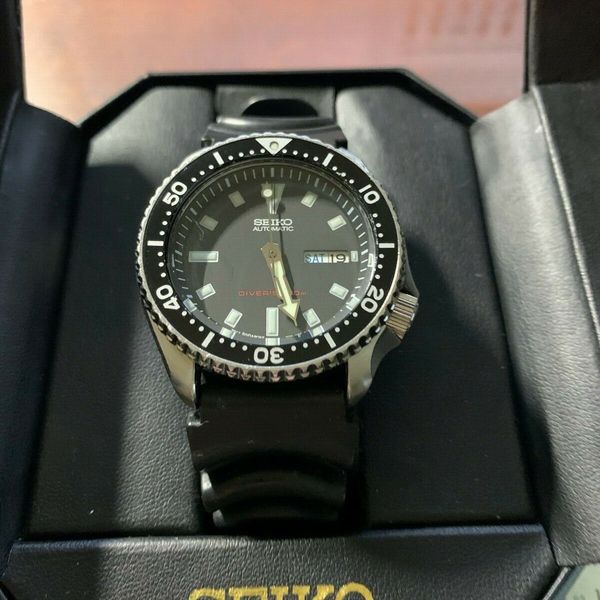 Seiko SKX173 Diver's 200m Men's w/Black Dial Day-Date Automatic ...