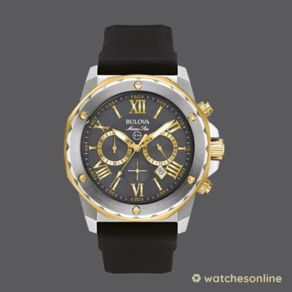 Men's Bulova Marine Star Chronograph Two-Tone Strap Watch with Grey ...