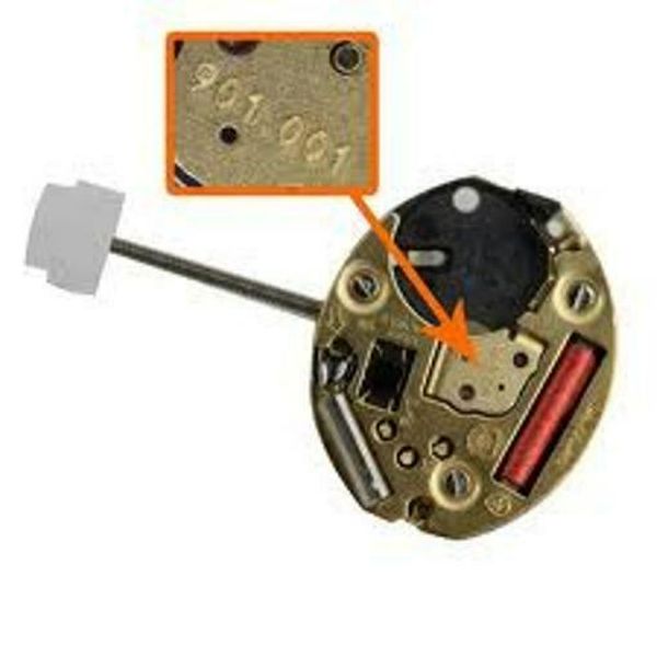 ETA 901.001 QUARTZ WATCH MOVEMENT WITH FULL LENGTH THREADED STEM (our ...