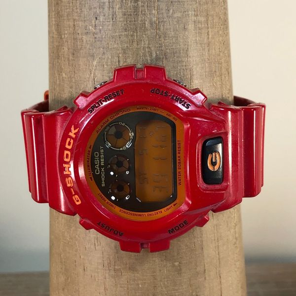 Vintage Casio Men DW-6900CB Red Resin Band Chrono Quartz Digital Watch ...