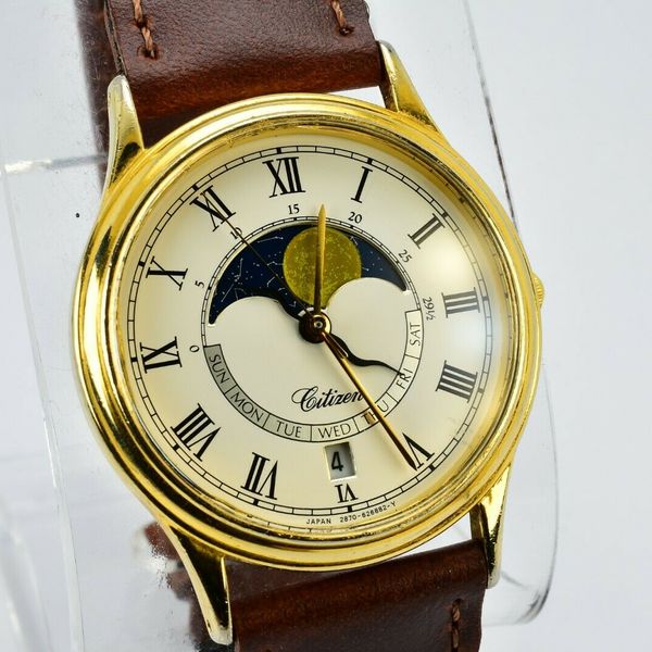 Citizen Moon Phase Quartz 2870, larger model, serviced, new battery ...