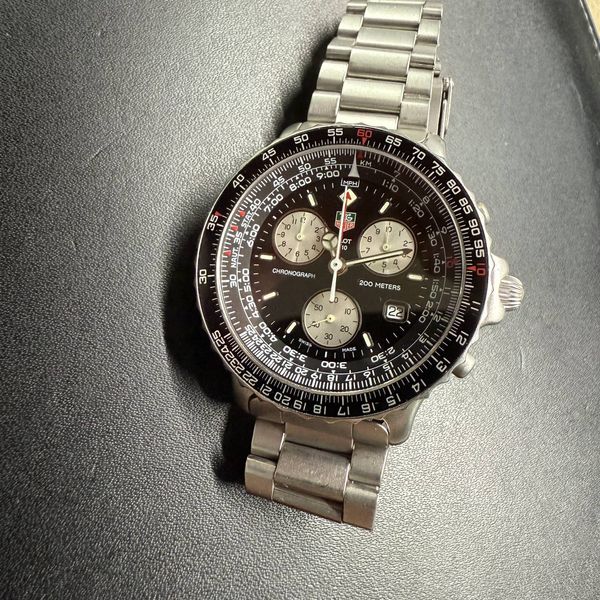 TAG HEUER Pilot Chronograph 200m Quartz Vintage Navitimer style 530.306 ...