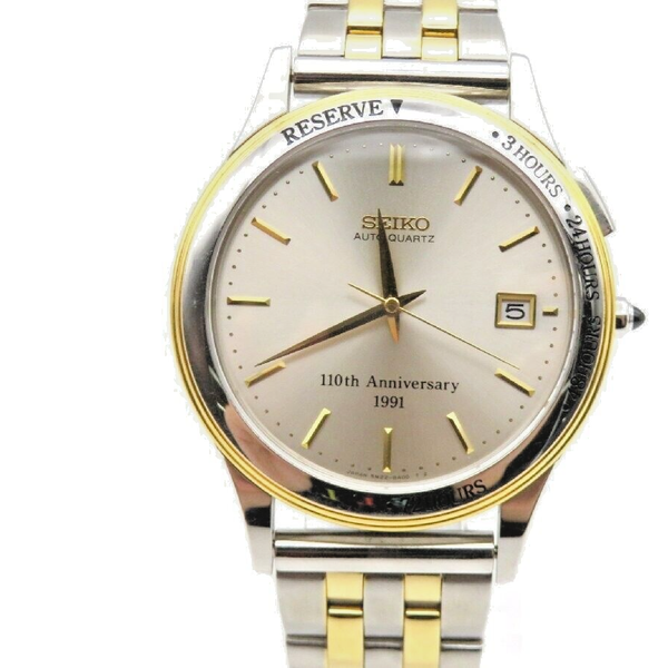 Rare Vintage Seiko Auto Quartz 110th Anniversary 5M22-8A00 Men's ...