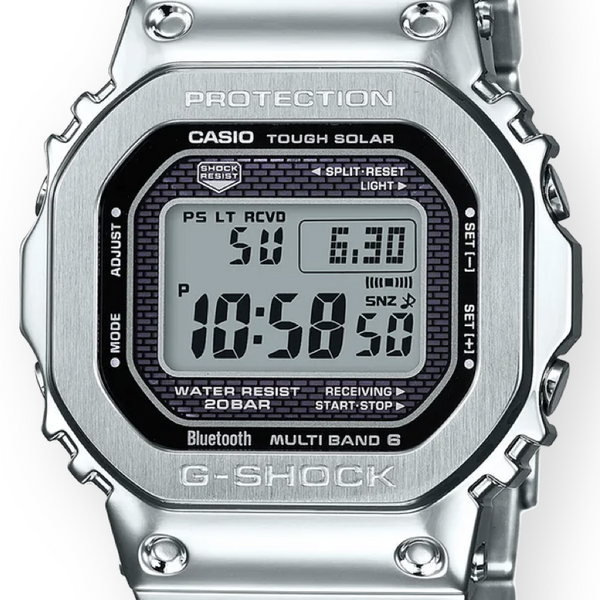 Casio G-Shock Full Metal Silver GMWB5000D-1 Bluetooth Solar Power Brand ...