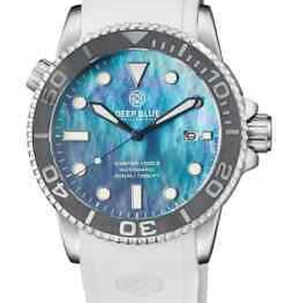 Deep Blue Master 1000 II Men's Watch Platinum Mother of Pearl Dial ...