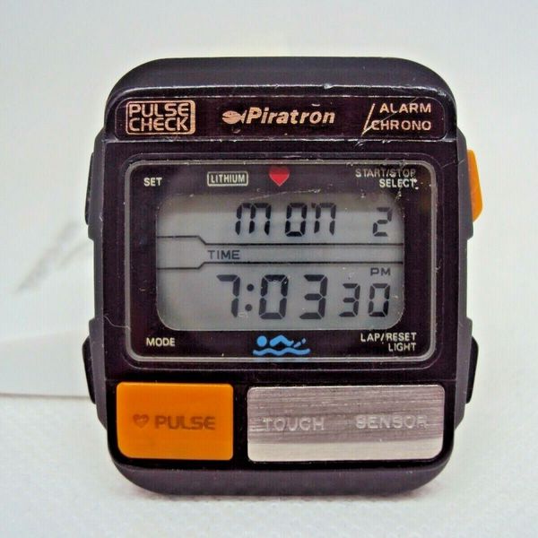 Vintage watch Piratron P-2287 PulseCheck Alarm-Chrono Made in Korea ...