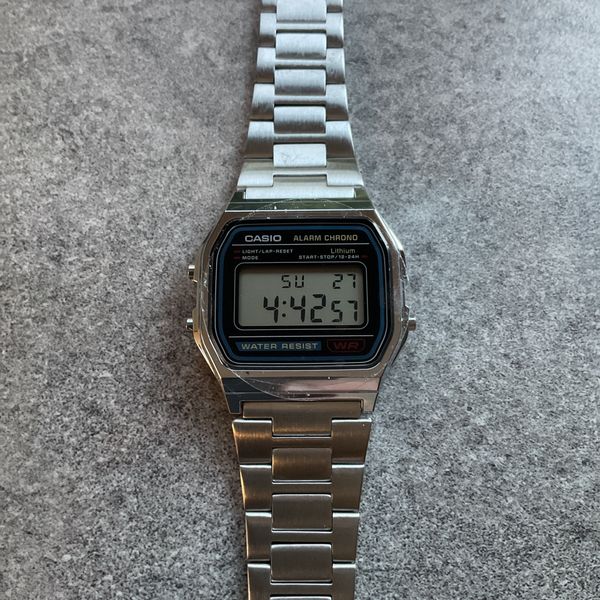 CASIO A158W-1 Unisex Classic Silver Digital A158 Sport Watch WR 30M NEW ...