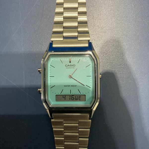 Casio AQ-230 Retro Dual Time Watch - Ice Blue Color | Unisex ...