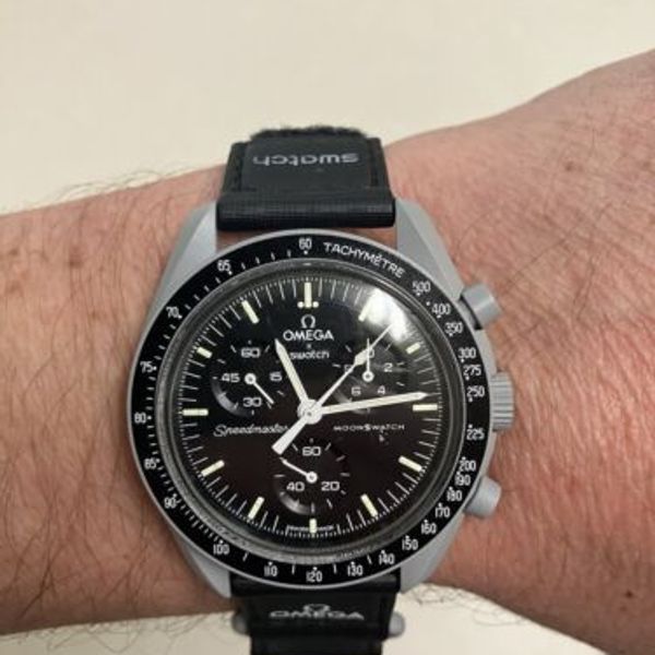 Men's Omega Swatch Speedmaster "Mission to the Moon" Watch ...