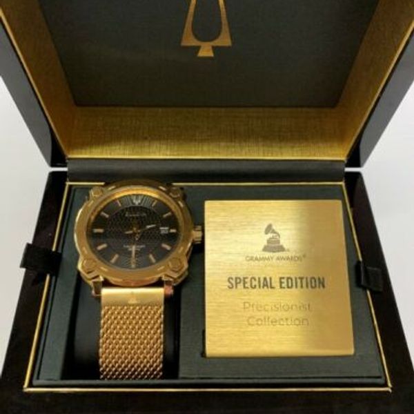 Mens Bulova Grammy Awards Precisionist Watch Special Edition Mesh ...