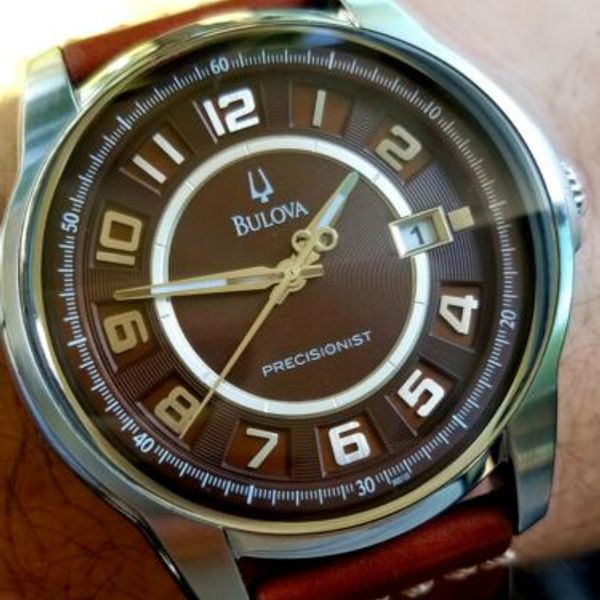 Bulova 96B128 Precisionist Claremont Brown Men's Watch - Super Rare ...