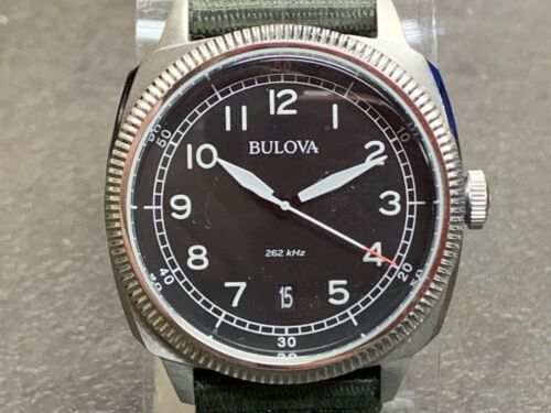BULOVA 96B229 Stainless Steel UHF MILITARY Quartz Watch 262 KHz ...