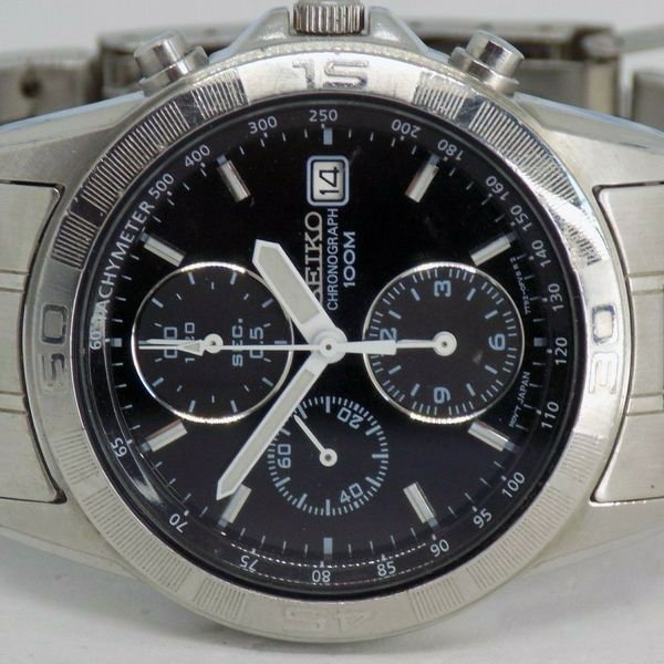SEIKO Chronograph 7T92-0FE0 'SND513' Tachymeter Gents Quartz Watch ...
