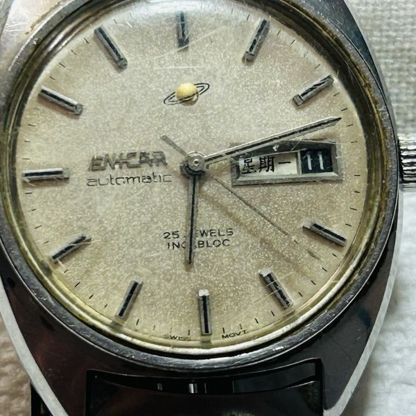 Vintage 80s Enicar Ref.2167-51-29 Automatic Date Day Men's Watch 25j ...