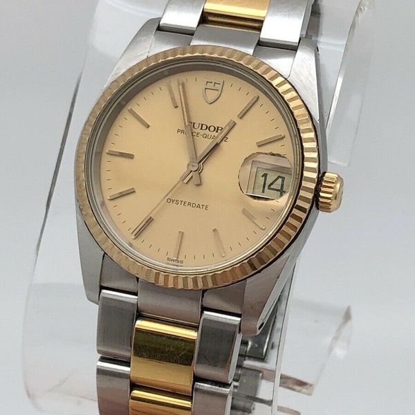 ?TUDOR ROLEX Prince-Oysterdate 78370 Quartz 2-Tone Steel Gold Original ...