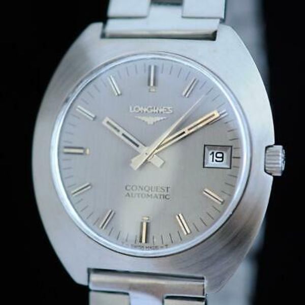 ORIGINAL GENTS LONGINES CONQUEST AUTOMATIC QUICKSET DATE FACTORY DIAL W ...