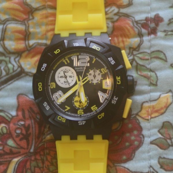 Vintage Swatch Watch 2007 Chrono/Chronograph Yellow Head SUIB401 ...