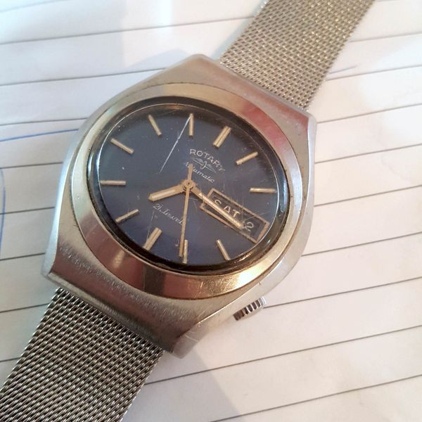 [WTS] Funky, TV cased 'Rotary' blue dial, 21 Jewels Automatic, date ...