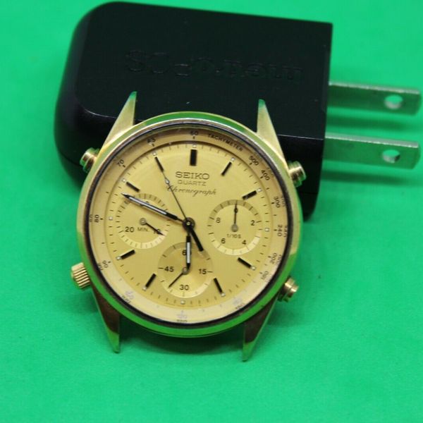 VINTAGE SEIKO CHRONOGRAPH QUARTZ GOLD WATCH 7A28-7029 MADE IN JAPAN | WatchCharts