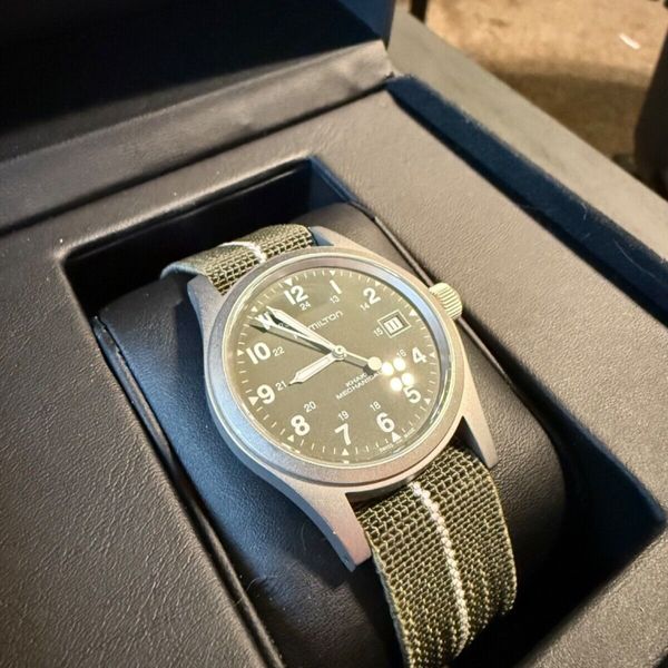 Hamilton Khaki Field Mechanical Green Dial ETA 2801-2, H69419363 ...