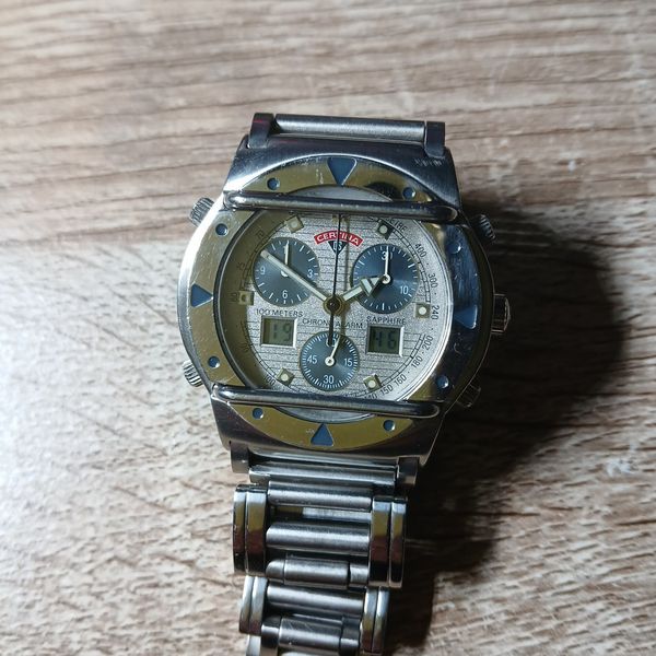 Certina DS Cascadeur Chrono-Alarm Steel Chronograph ETA 251.265 RARE ...
