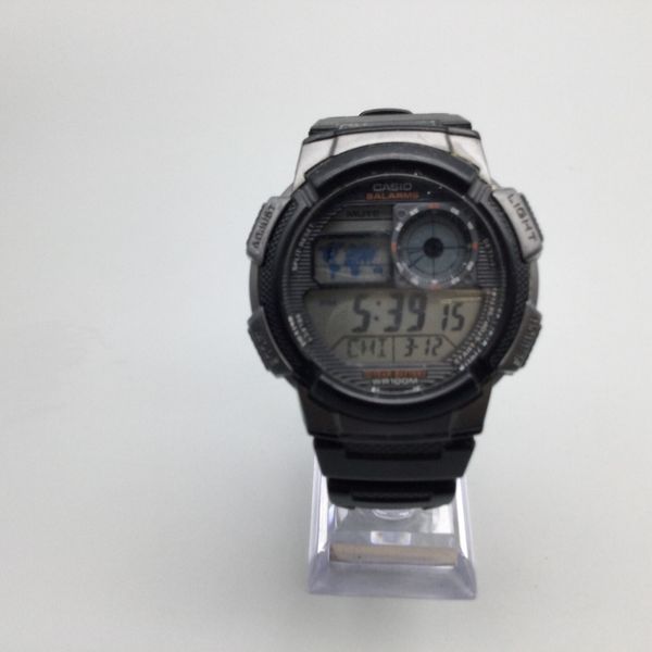 Casio Illuminator Digital Watch Men 46mm Black World Time 3198 AE-1000W ...