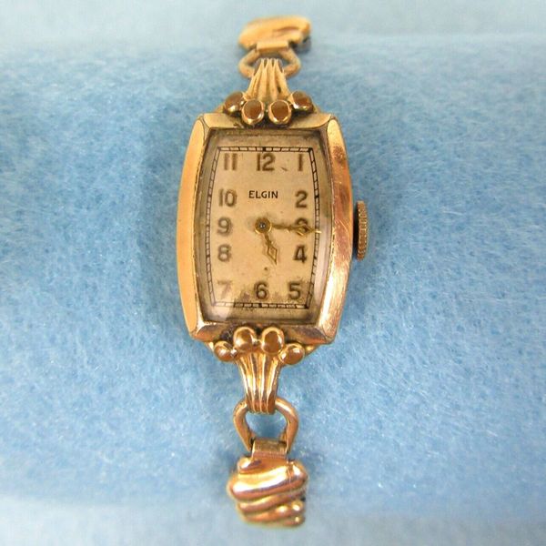 Vintage 1950's ELGIN WOMEN'S WATCH 10k Gold RGP Mechanical - for Parts ...