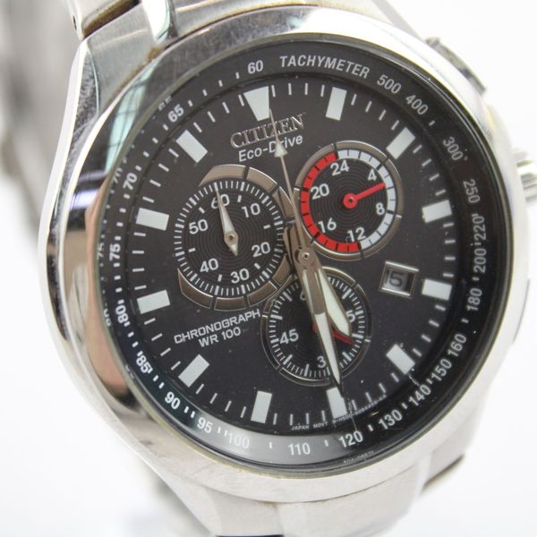 Citizen Eco Drive WR100 Chronograph Watch Solar Quartz UNTESTED ...
