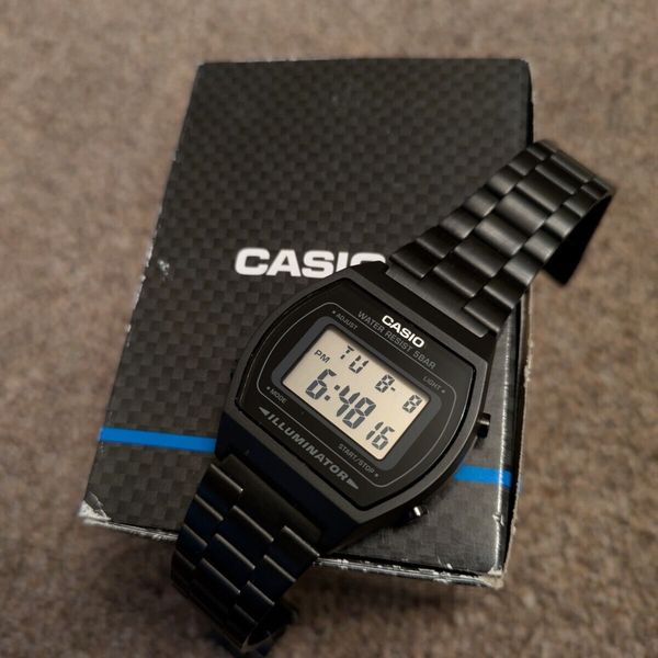 CASIO B640WB-1B Vintage Unisex Digital Classic Black Stainless Steel ...