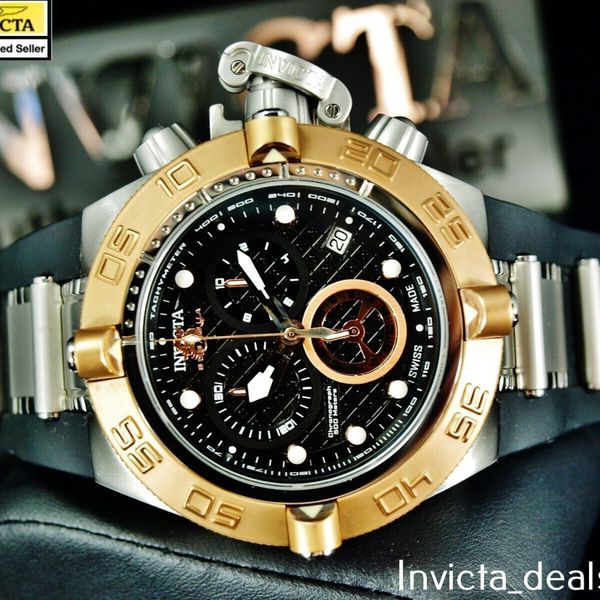 Rare Invicta 50mm Men's SUBAQUA NOMA IV SWISS MADE Chronograph BLACK ...
