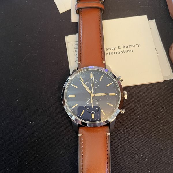 Fossil Townsman Chronograph Blue Dial Men's Watch FS5279 *NEW in WOOD ...