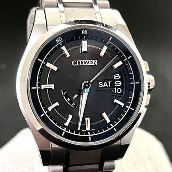 Citizen Attesa AS7100-59E Eco-Drive Day Date Black Slv Titan Quartz ...