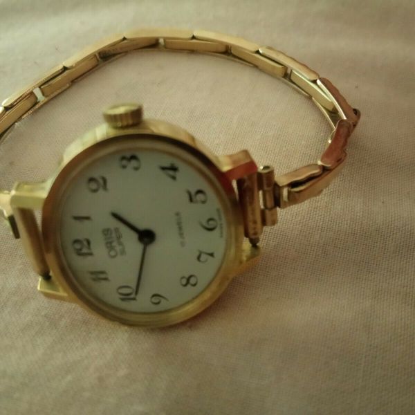 oris ladies watch 9ct GOLD STRAP WATCH 7.6 gram gold 925 working ...