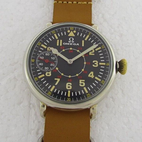 Omega Laco Aviator Luftwaffe Pilot Flieger WWII Vintage Swiss Watch CAL ...