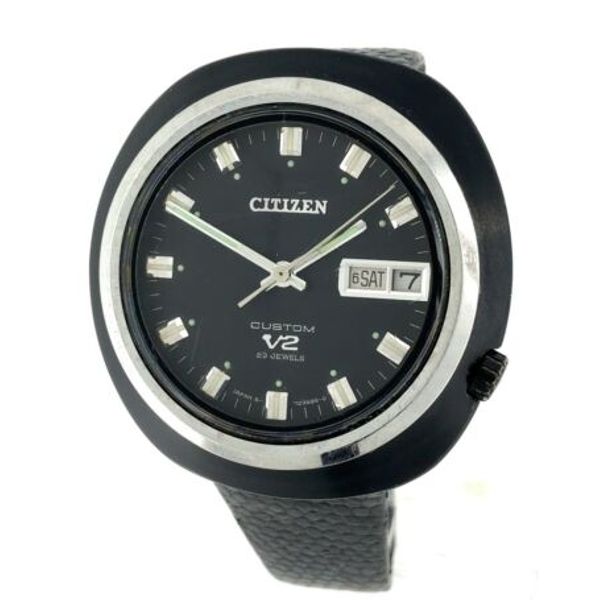Vintage Citizen Custom V2 Automatic 23j Day Date Black Watch 4-722191TA ...