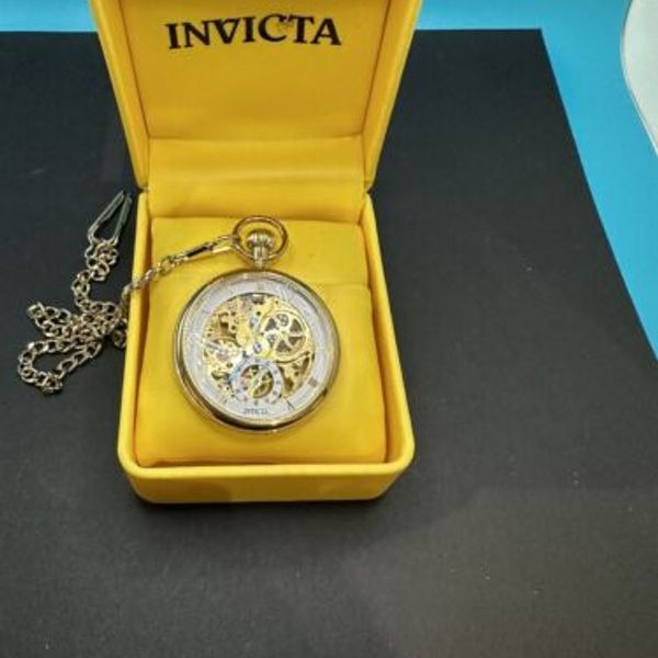Invicta Men’s Or Ladies Skeleton Pocket Watch In The Original Box With ...