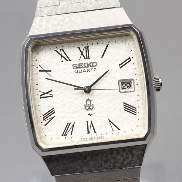 [N MINT] Rare Vintage Seiko King Quartz 0842-5010 Silver Men's Watch ...