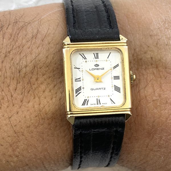 Vintage Lorenz Tank Watch Quartz Swiss Made Cartier Tank Style 21mm ...