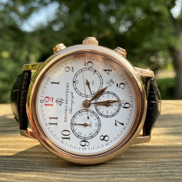 Brooks Brothers Rose Gold tone Chronograph dress watch with Seiko ...