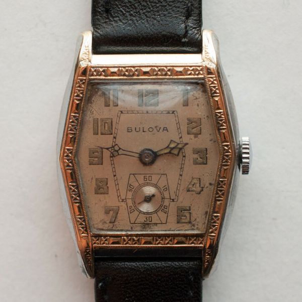 Vintage 1920s Bulova 17 Jewel Men's Watch Two Tone Hexagonal Case Art ...