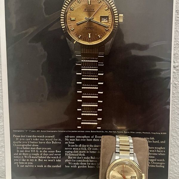 Bulova Oceanographer 333 Vintage 1972 Red Second Hand Automatic w/ Ad ...