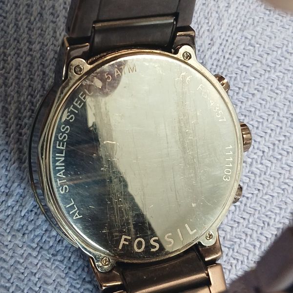 Fossil FS-4357 Bronze Menâ s Chronograph Watch New Battery Working ...