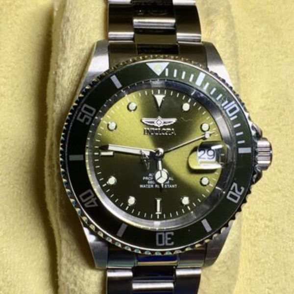 INVICTA PRO DIVER 40MM SUNBURST OLIVE GREEN DIAL SEIKO NH35A AUTO ...