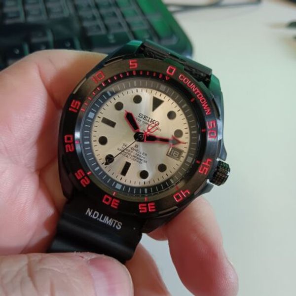 Seiko DLC Automatic Mod Dive Watch In New Condition | WatchCharts ...