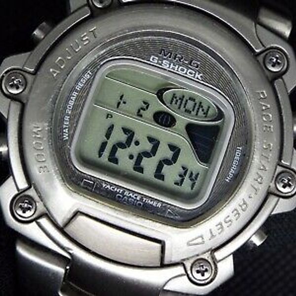 CASIO VINTAGE DIGITAL WATCH TITANIUM MR-G TACTICIAN YACHT TIMER MRG ...